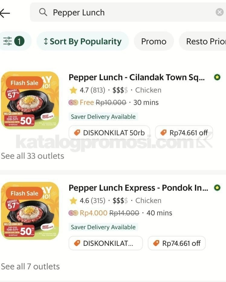 Promo Pepper Lunch GrabFood Flash Sale Diskon 58%