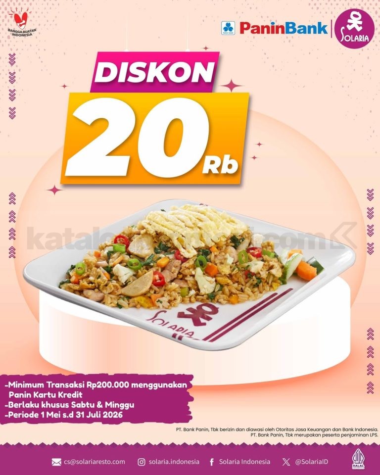 Promo Solaria Panin Bank Diskon Rp. 20.000
