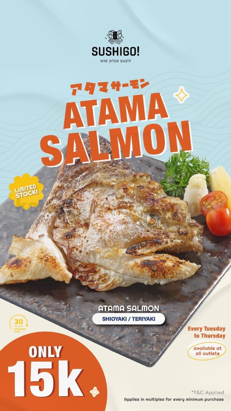 Promo Sushi Go Atama Salmon mulai Rp. 15.000