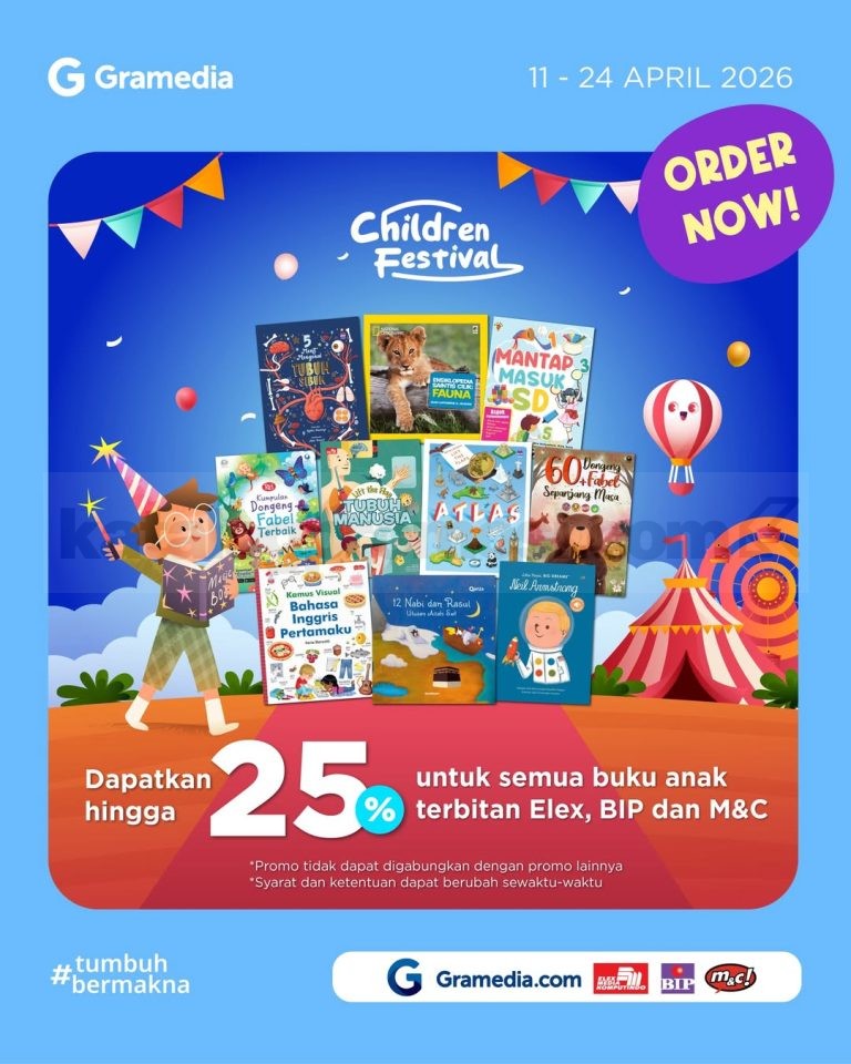 Promo Gramedia Children Festival Diskon 25% Buku Anak