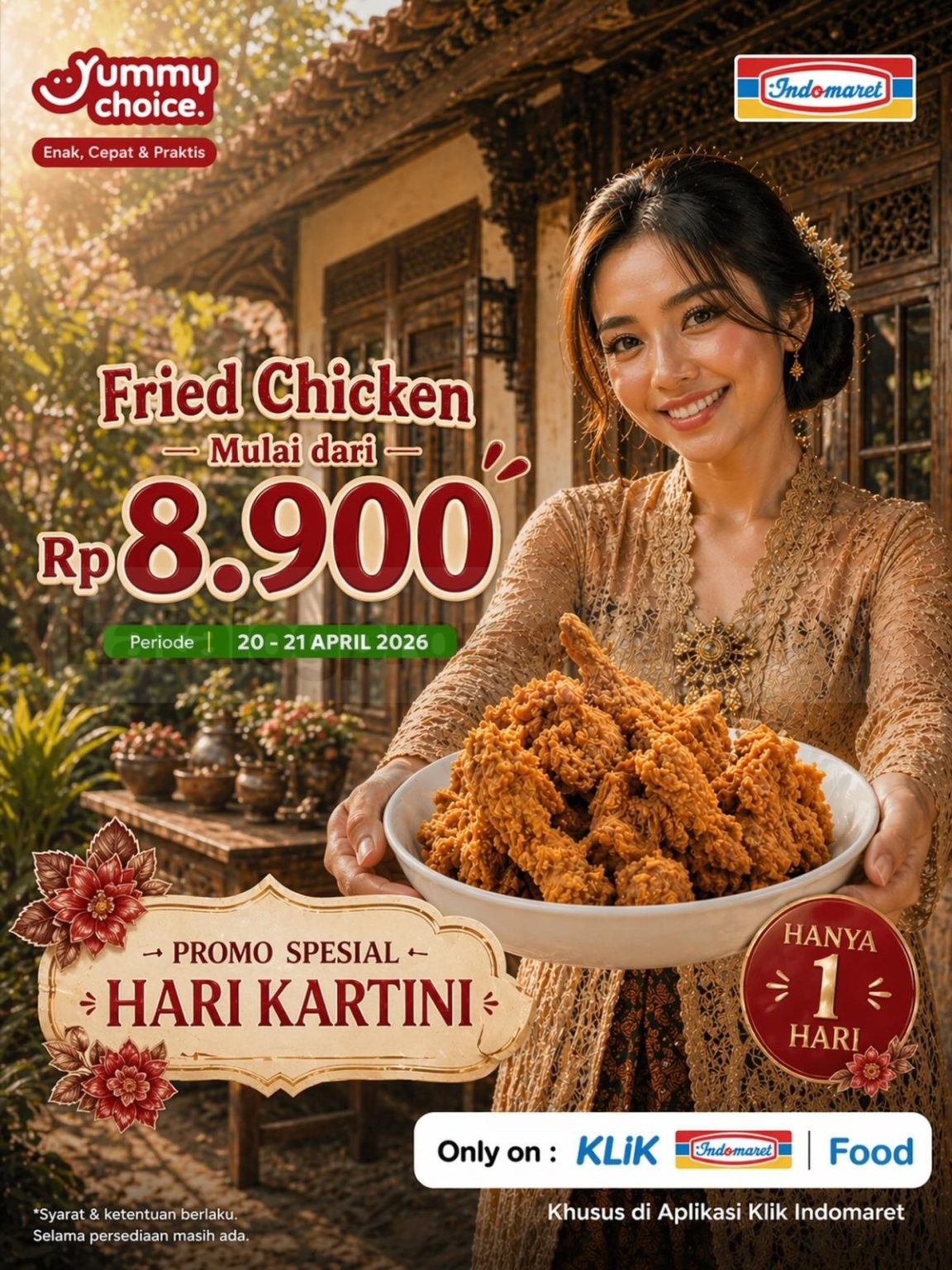 Promo Indomaret Hari Kartini Yummy Choice Fried Chicken Rp. 8.900
