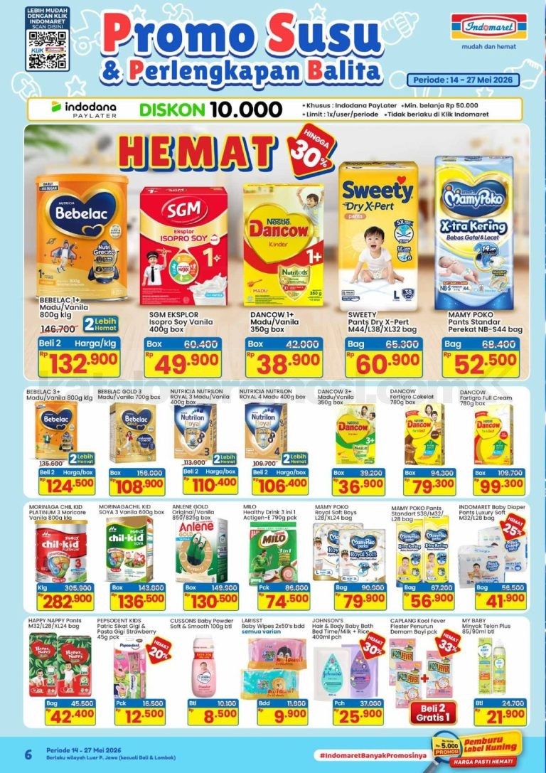Promo Indomaret Susu & Perlengkapan Balita 14-27 Mei 2026