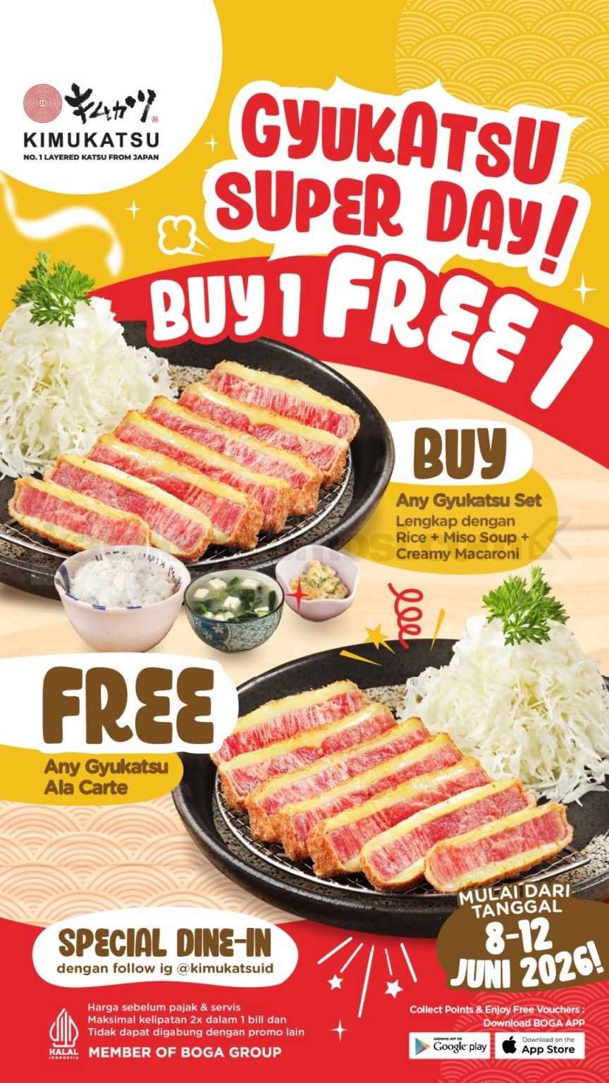 Promo Kimukatsu Gyukatsu Super Day Beli 1 Gratis 1