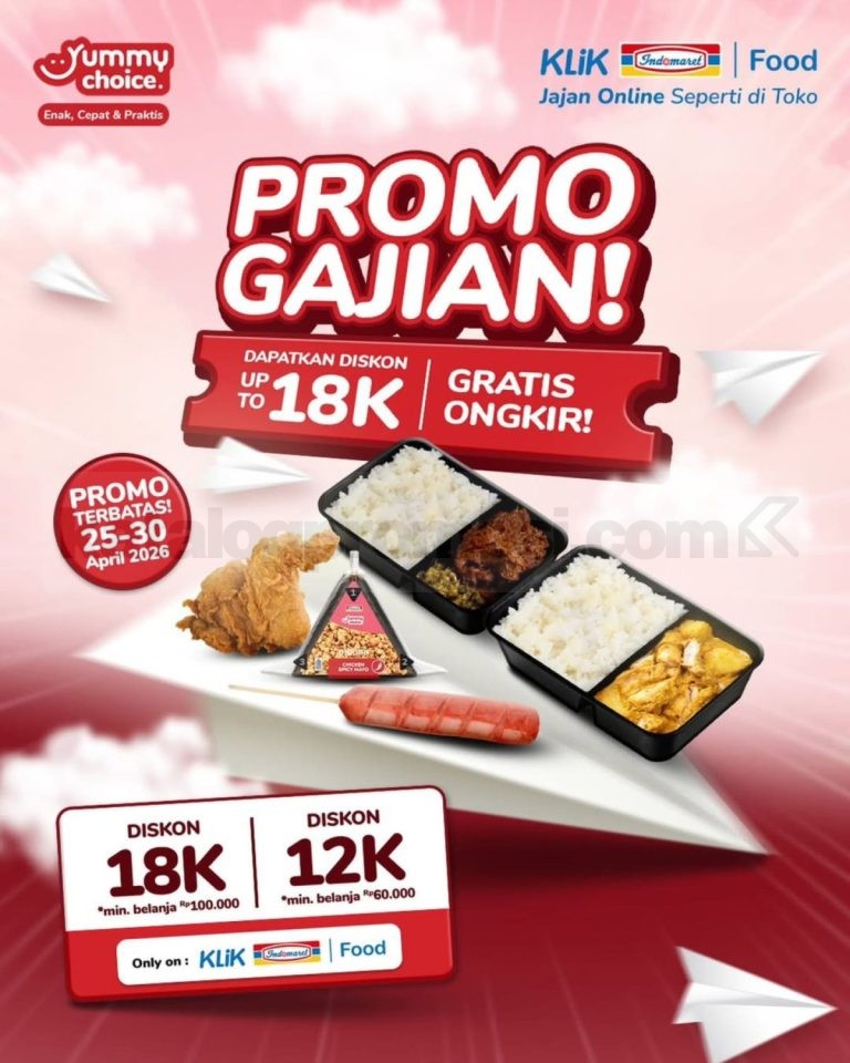 Promo Klik Indomaret Yummy Choice Diskon hingga Rp.18.000