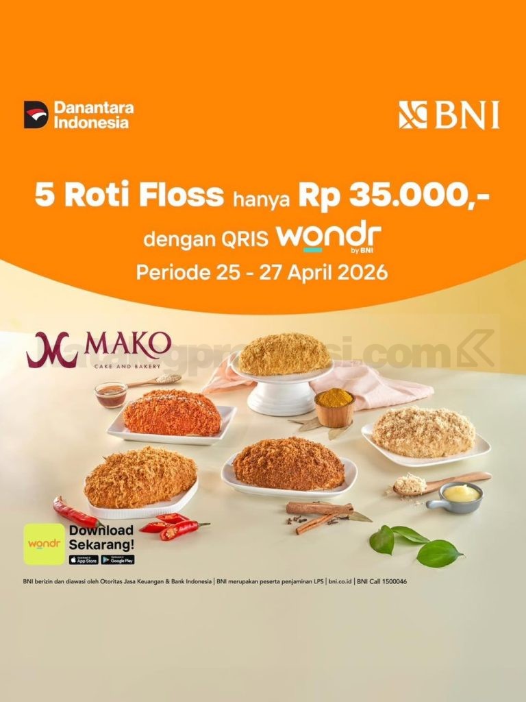 Promo Mako Bakery Floss Bread 5 pcs Rp. 35.000 • SoPasti.Com
