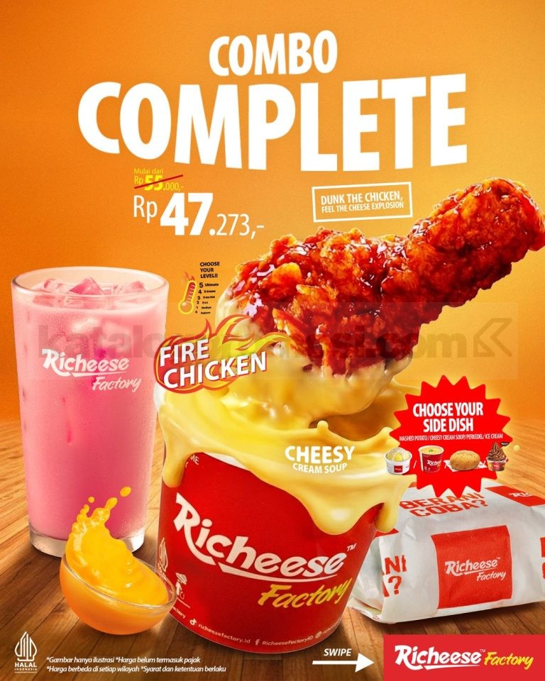 Promo Richeese Factory Combo Complete mulai Rp. 41.818