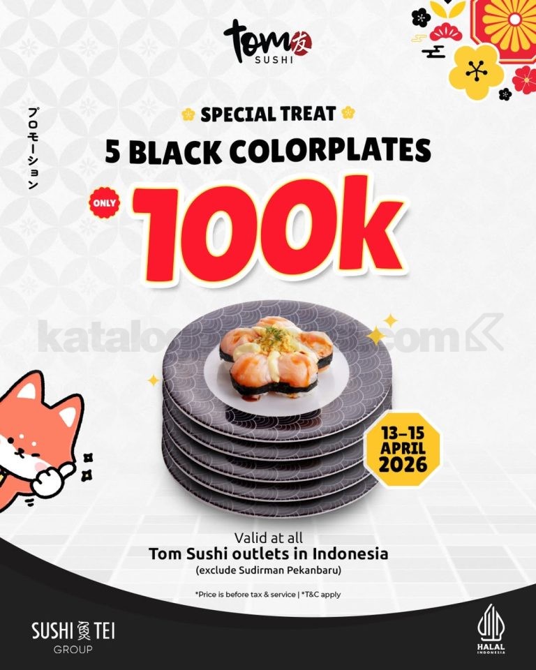 Promo Tom Sushi 5 Black Colorplates Rp. 100.000