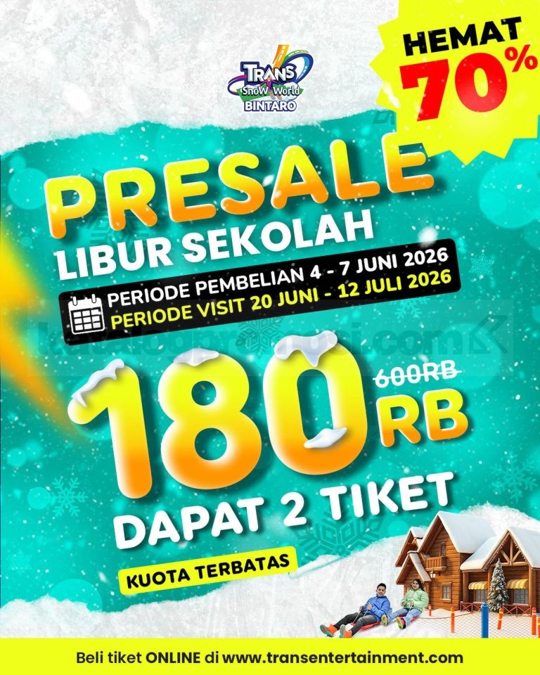 Promo Trans Snow World Bintaro Presale Libur Sekolah Rp. 90.000