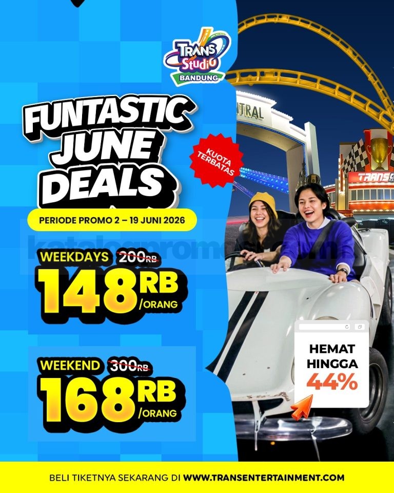 Promo Trans Studio Bandung Funtastic Deals Diskon hingga 44%