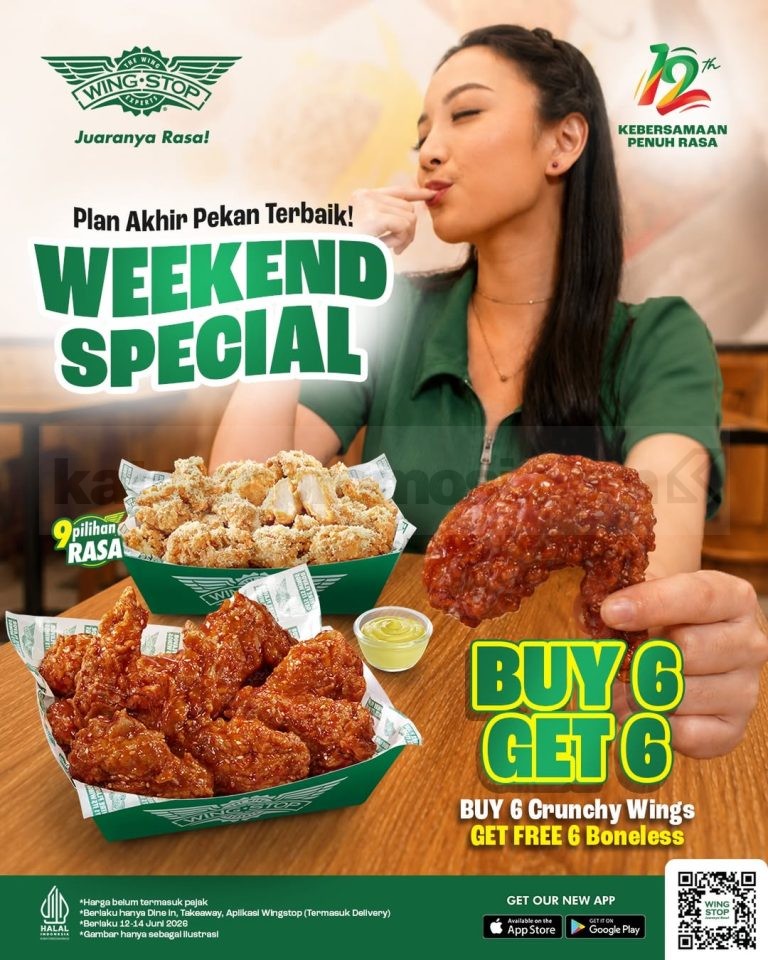 Promo Wingstop Weekend Special Buy 6 Get 6