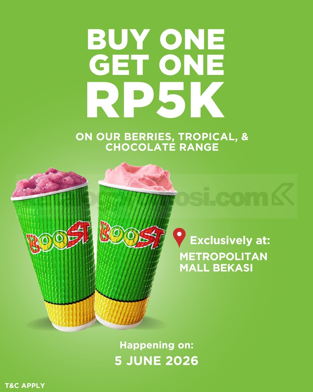 Promo Boost Juice Grand Opening Bekasi Beli 1 Gratis 1