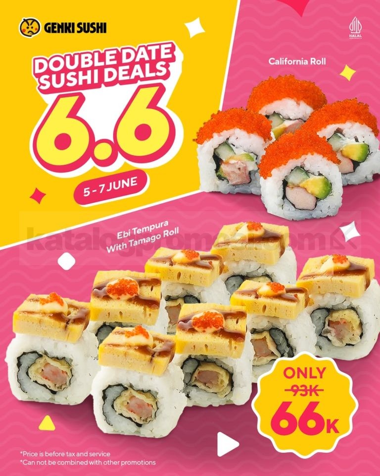 Promo Genki Sushi 6.6 Double Date Sushi Deals Mulai Rp. 66.000
