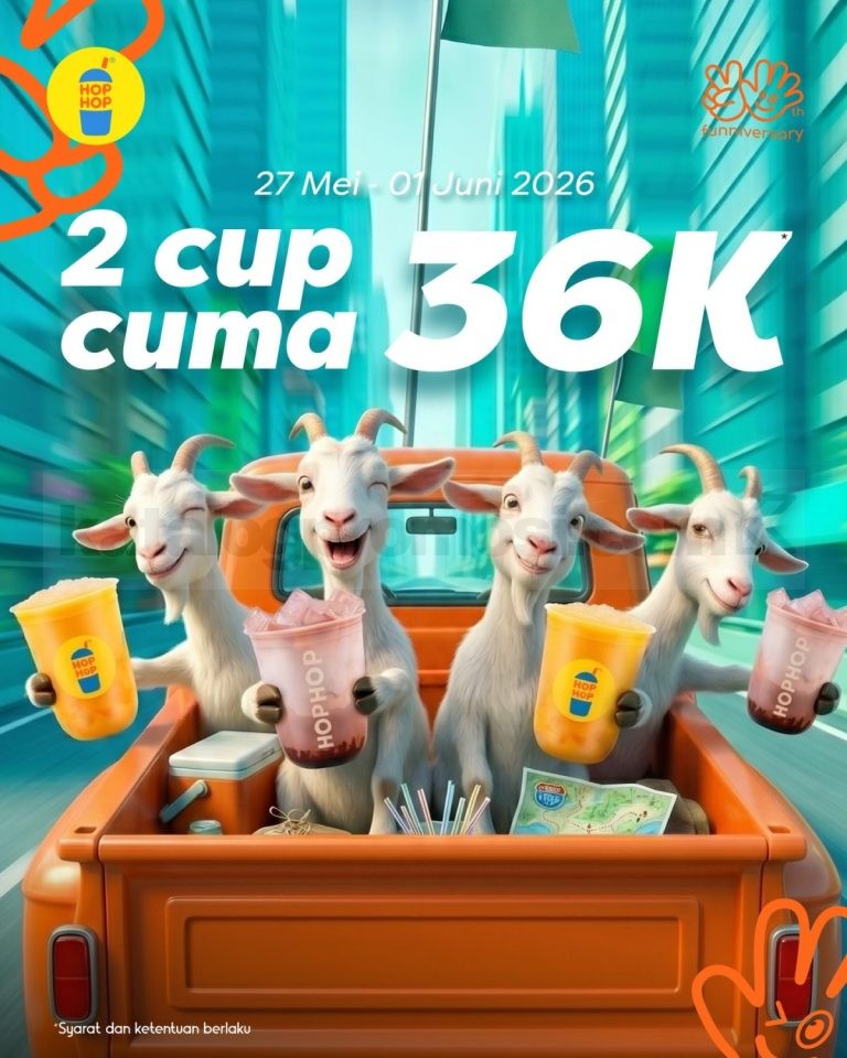 Promo HopHop 2 Cup Rp. 36.000