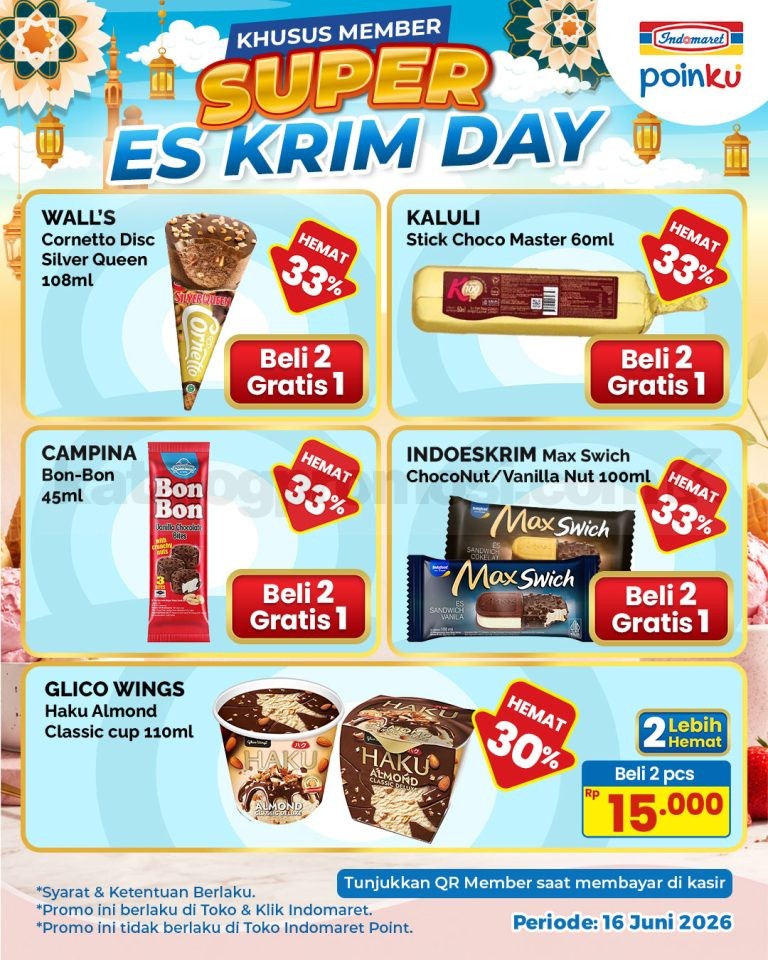 Promo Indomaret Super Es Krim Day Khusus Member
