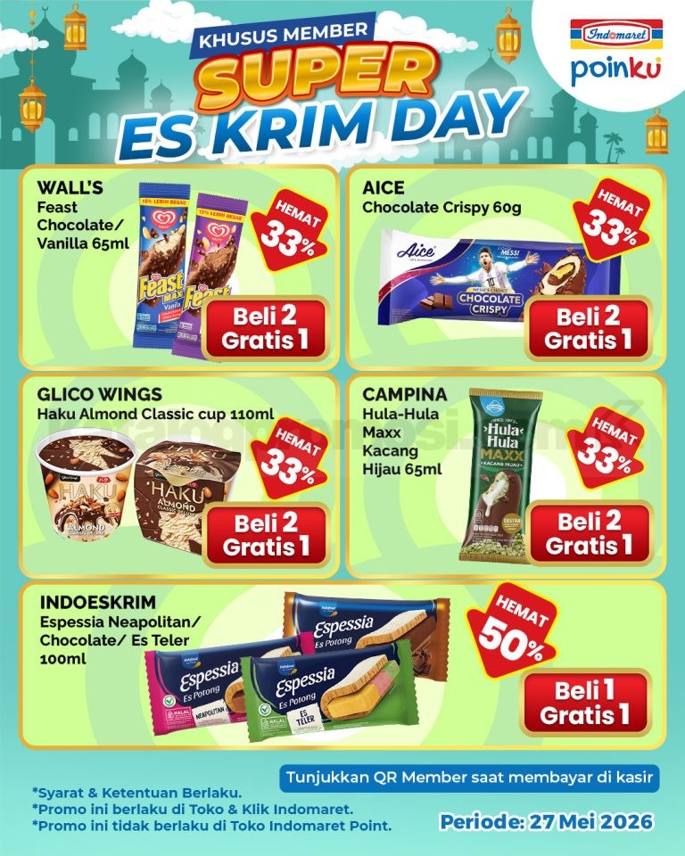 Promo Indomaret Super Es Krim Day Khusus Member