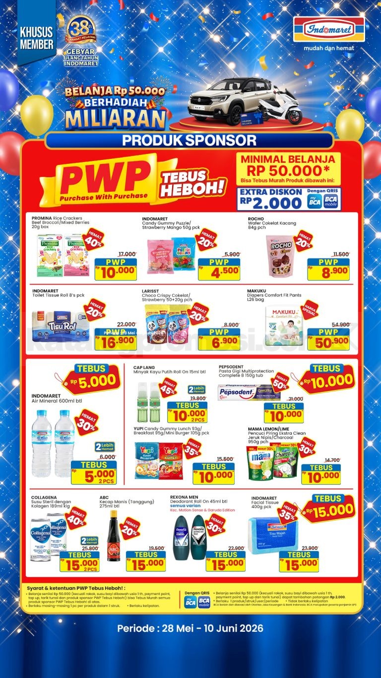 Promo Indomaret Tebus Murah PWP 28 Mei - 10 Juni 2026