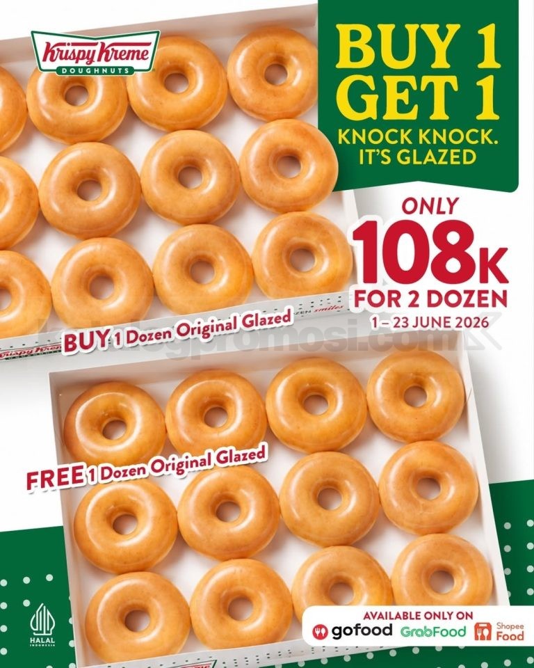 Promo Krispy Kreme Beli 1 Gratis 1 Lusin Original Glazed