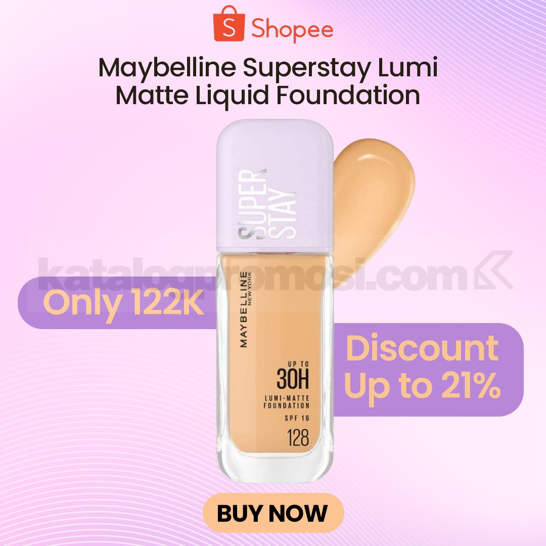 Promo Maybelline Superstay Lumi Matte Foundation Rp. 122.000