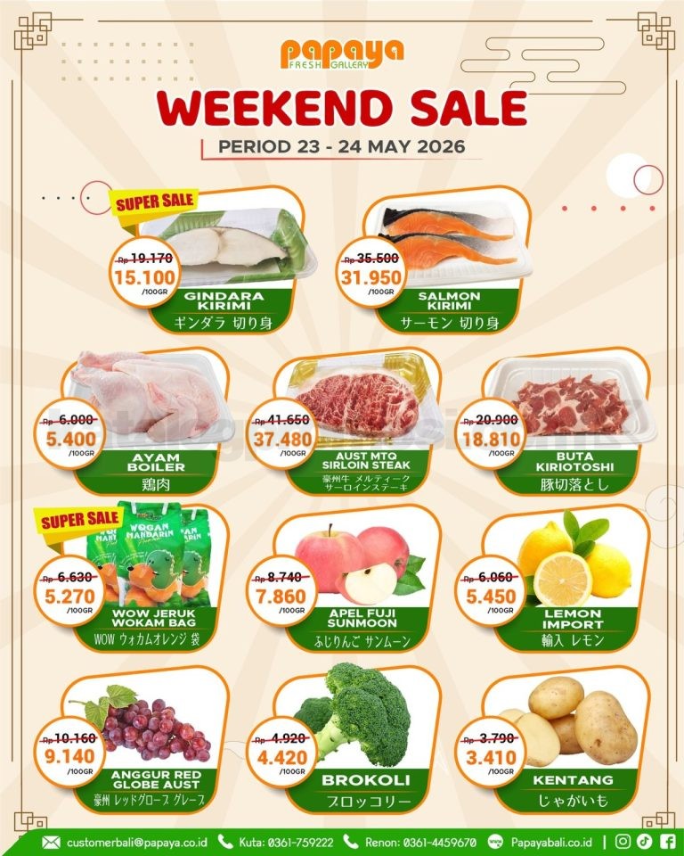 Promo Papaya Fresh Gallery Bali Weekend Fiesta 23-24 Mei 2026