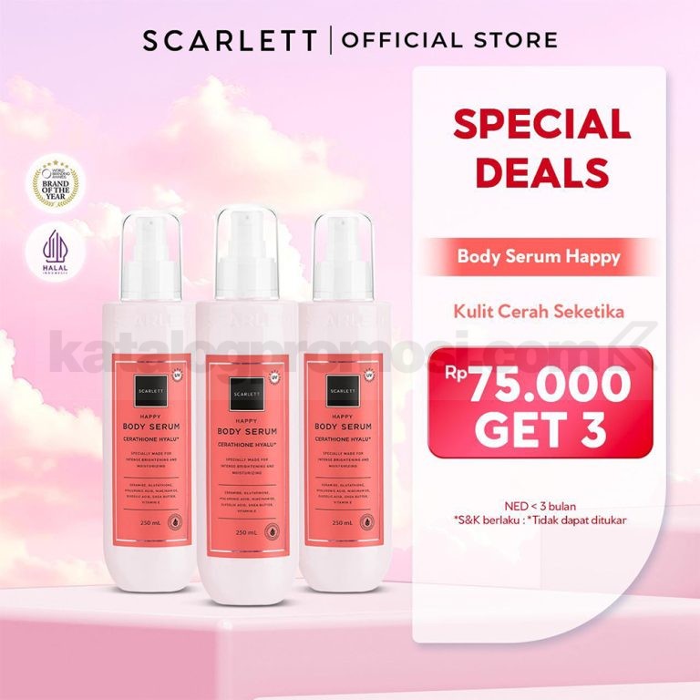 Promo Scarlett Happy Body Serum 3 Botol Rp. 75.000