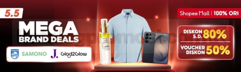 Promo Shopee 5.5 Mega Brand Deals Diskon hingga 80%