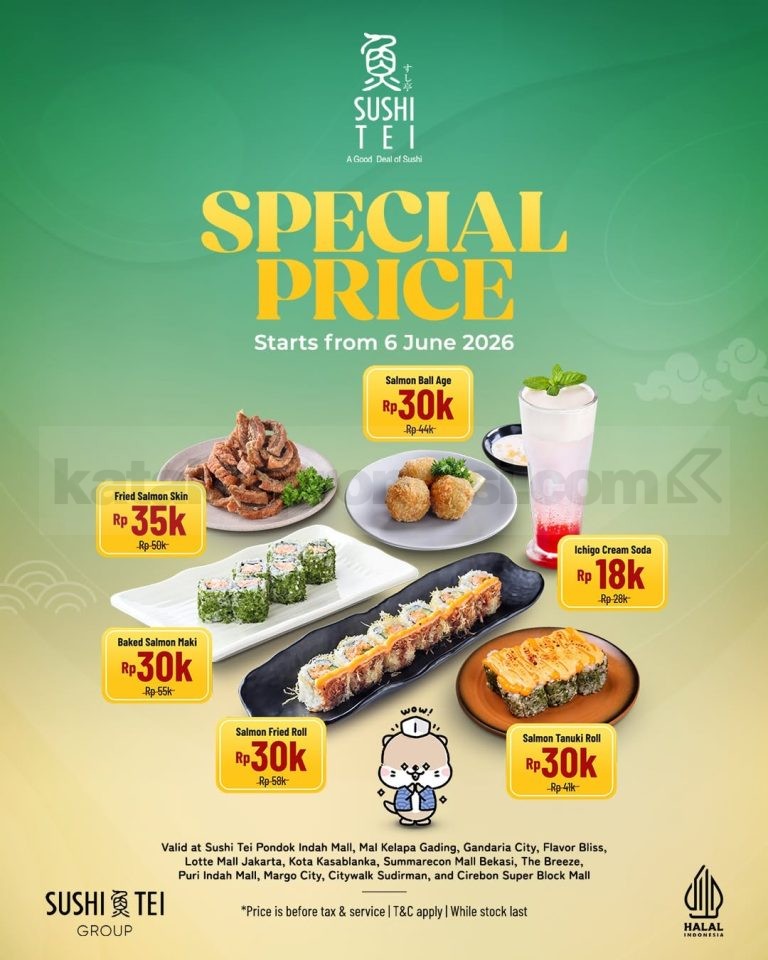 Promo Sushi Tei Harga Spesial mulai Rp. 18.000