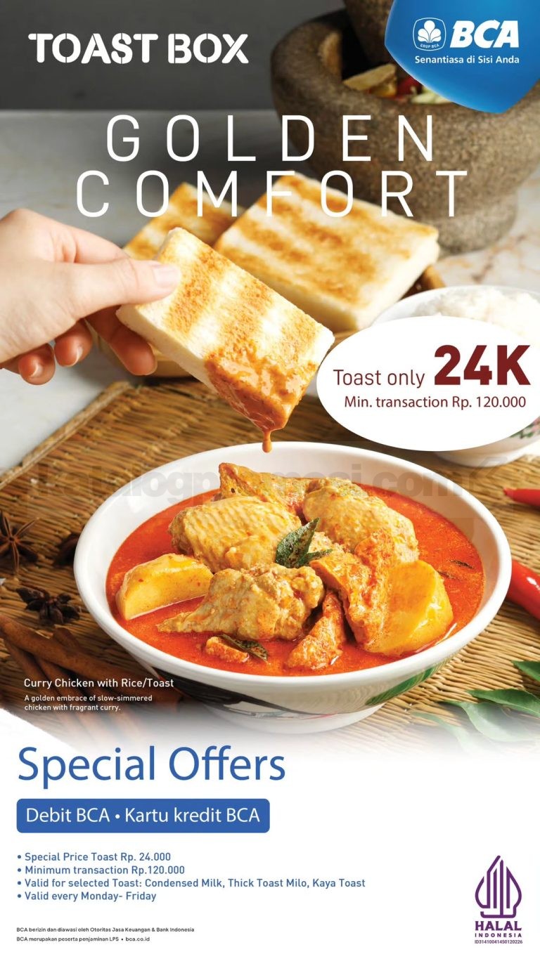 Promo Toast Box BCA Harga Spesial Toast Rp. 24.000