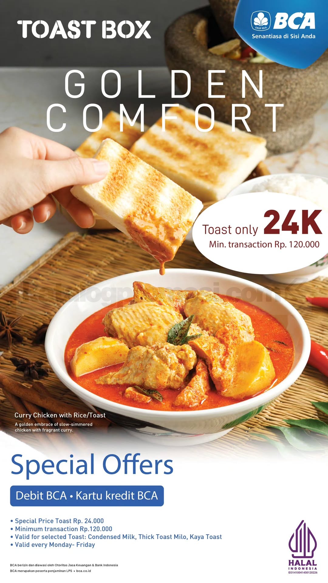 Promo Toast Box BCA Harga Spesial Toast Rp. 24.000