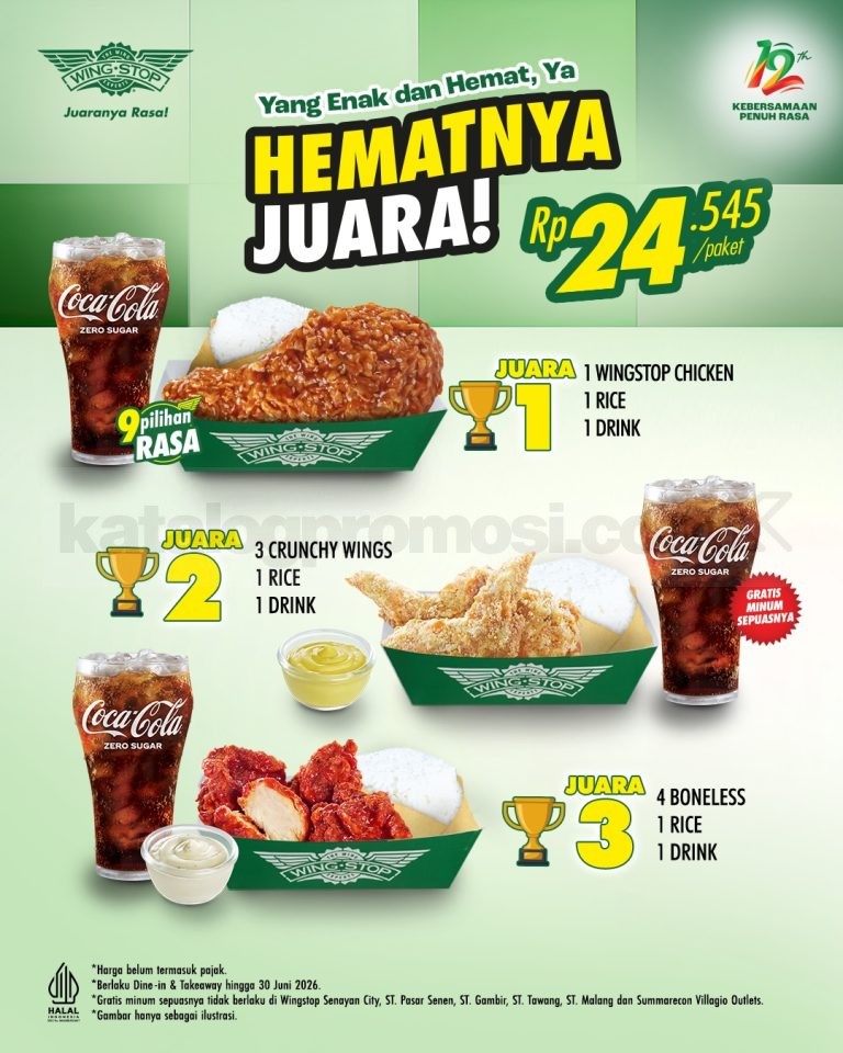 Promo Wingstop Hematnya Juara Mulai Rp. 24.545