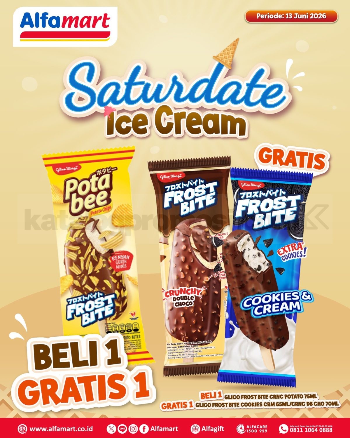 Promo Alfamart Saturdate Ice Cream BELI 1 GRATIS 1