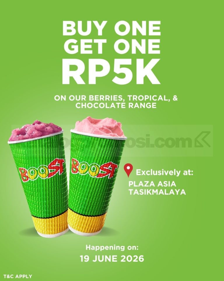Promo Boost Juice Grand Opening Tasikmalaya Beli 1 Gratis 1