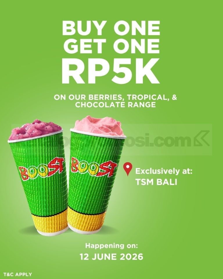 Promo Boost Juice Grand Opening TSM Bali Beli 1 Gratis 1