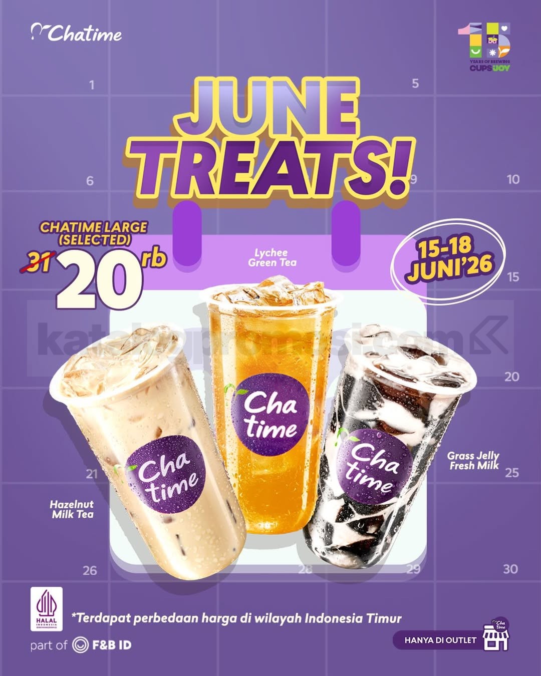 Promo Chatime June Treats Large Drink Mulai Rp. 20.000