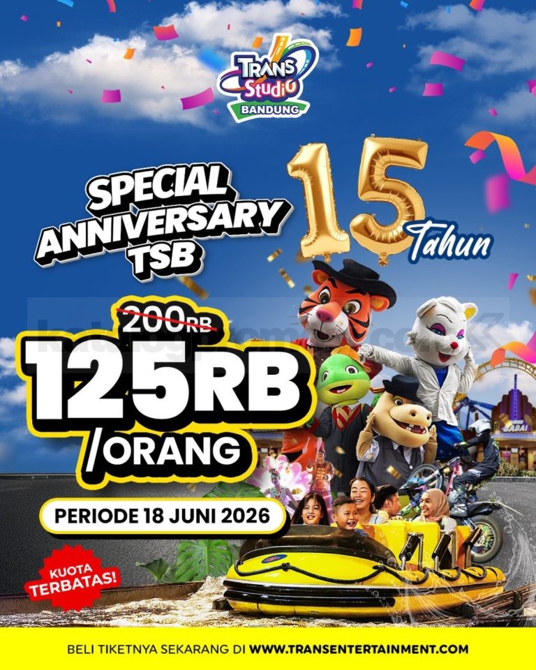 Promo Trans Studio Bandung Anniversary Tiket Rp. 125.000